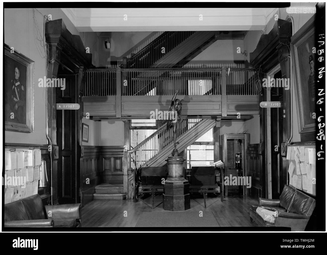 SECOND FLOOR, MAIN HALLWAY, SOUTH END, DETAIL OF STAIRWAY - Seventh ...