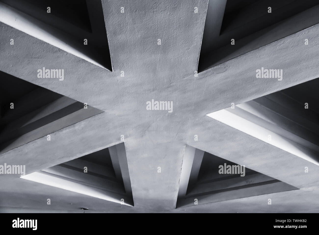 Abstract architecture background photo, inner concrete ceiling ...