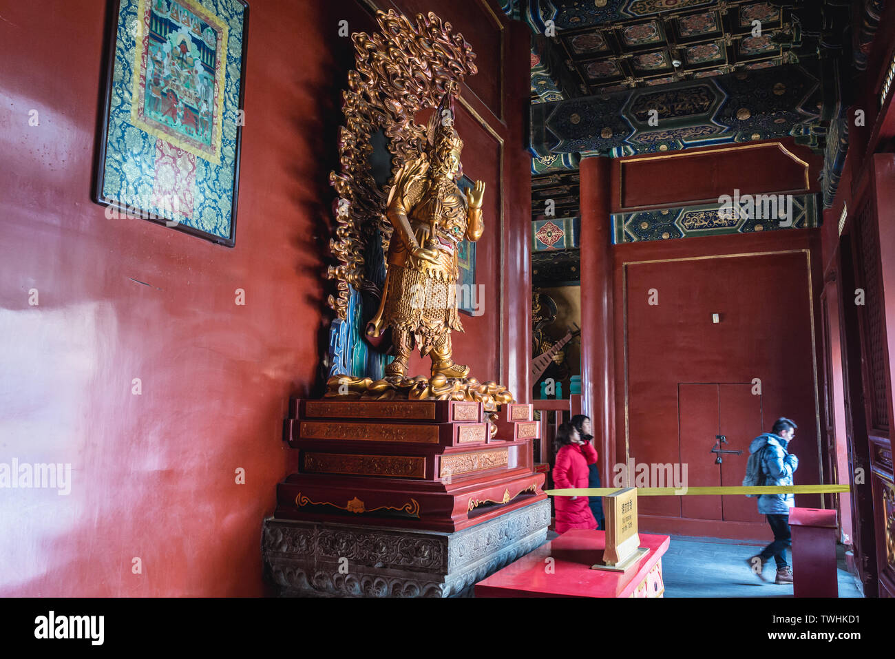 Wei Tuo statue in Yonghe Temple also called Lama Temple of the Gelug ...