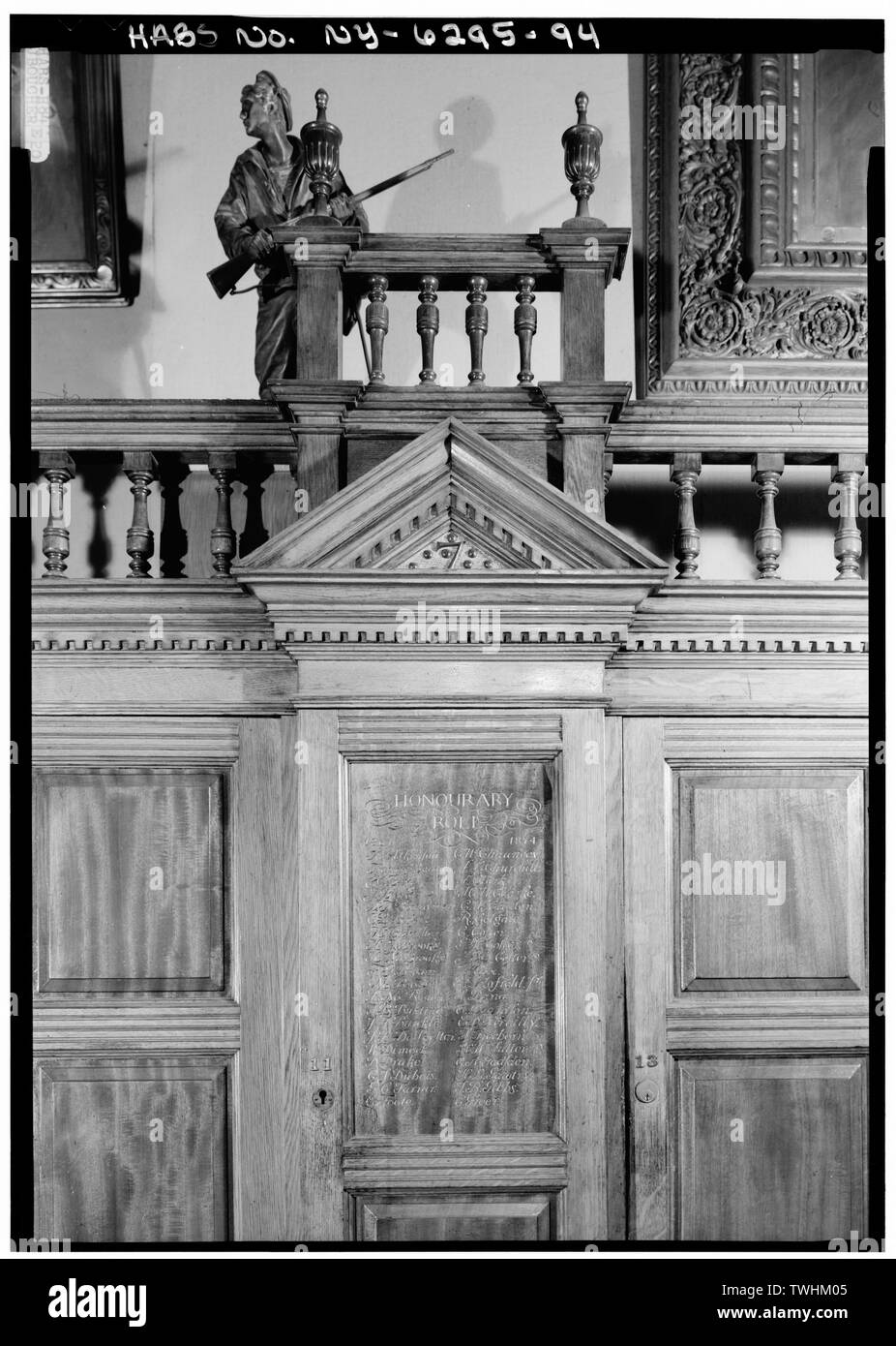 SECOND FLOOR, TENTH COMPANY ROOM, DETAIL OF HONOR ROLL PANEL AND ...