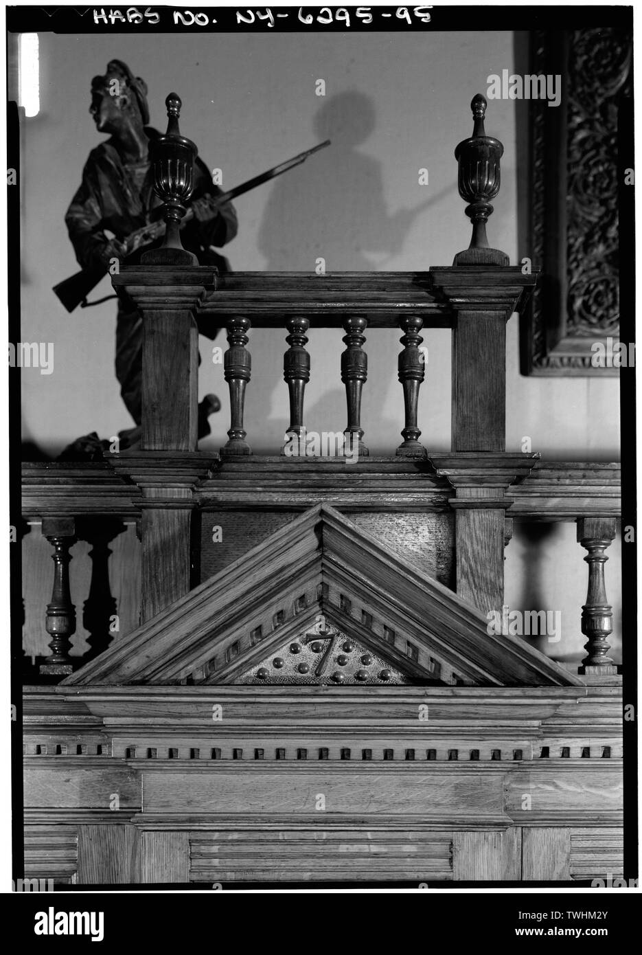 SECOND FLOOR, TENTH COMPANY ROOM, DETAIL OF PEDIMENT OVER PANEL ...