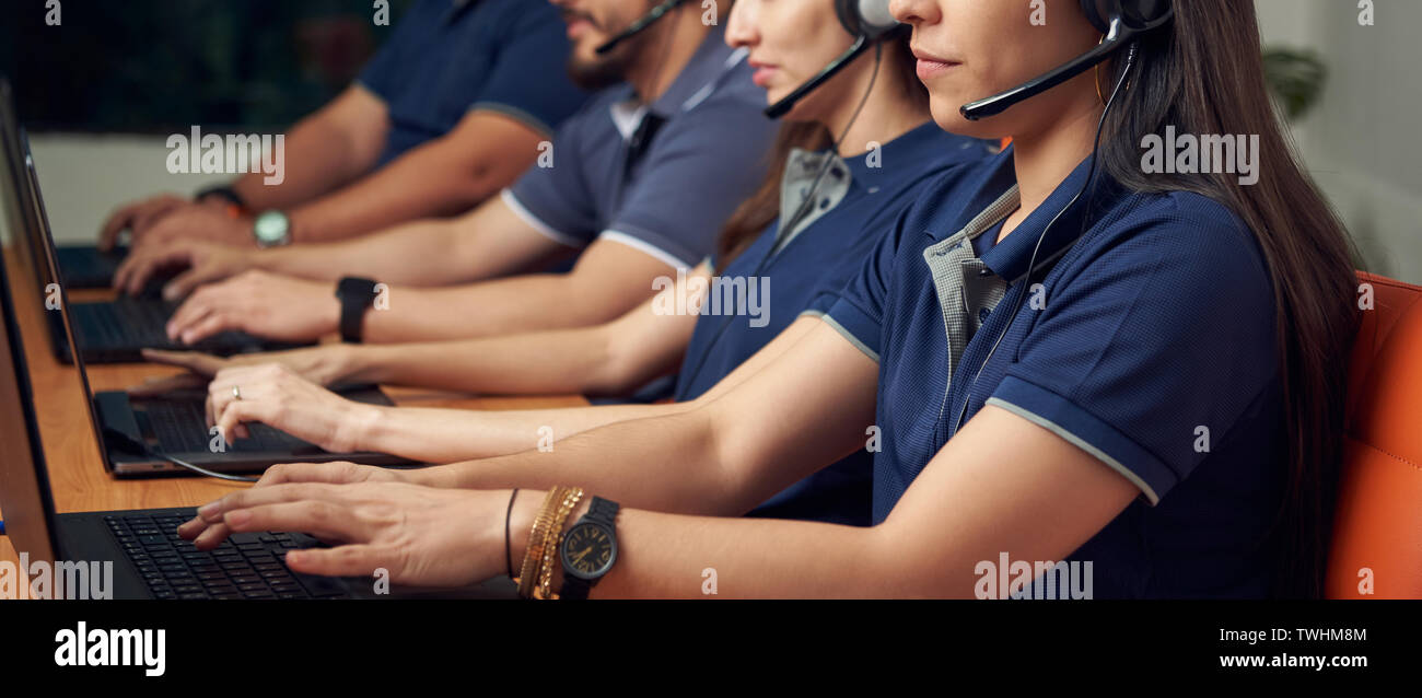 People working in call center. Customer service theme Stock Photo - Alamy