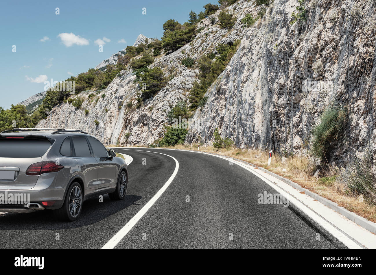 Car rushing along a high-speed highway Stock Photo - Alamy