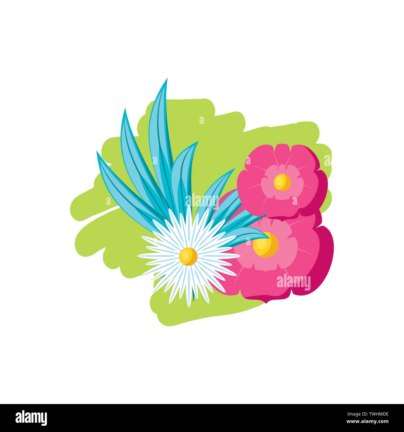 Flower design, floral nature plant ornament garden decoration and ...