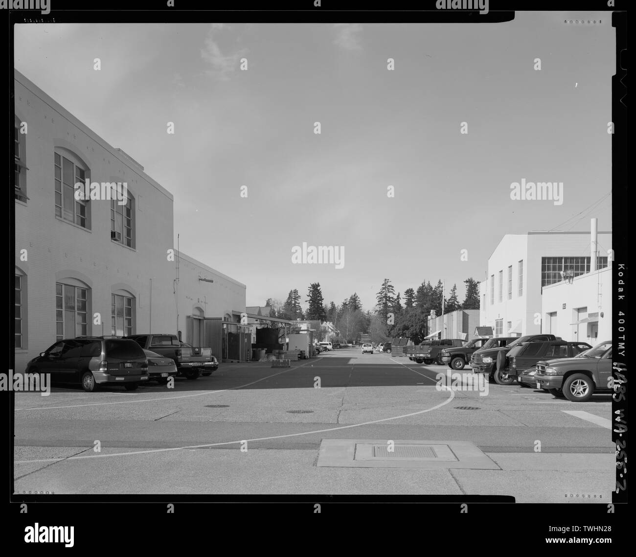 Industrial district on bay Black and White Stock Photos & Images - Alamy