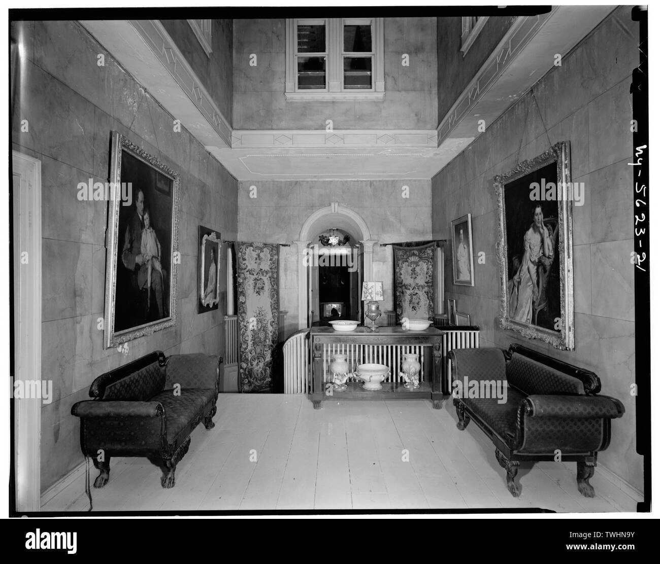 SECOND-FLOOR STAIR HALL - La Bergerie, River Road, Barrytown, Dutchess ...