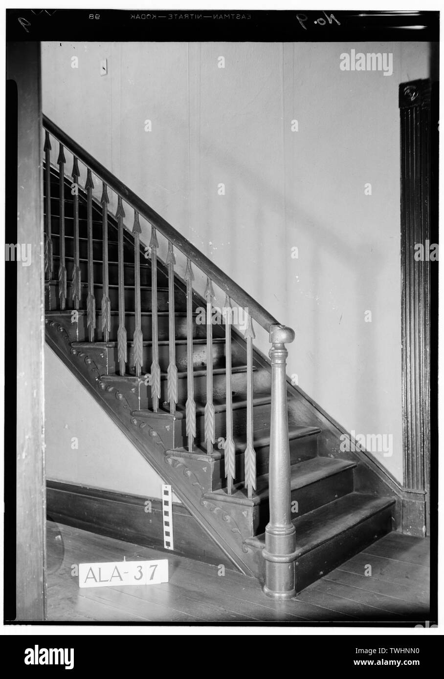 Railing by stairs Black and White Stock Photos & Images - Alamy