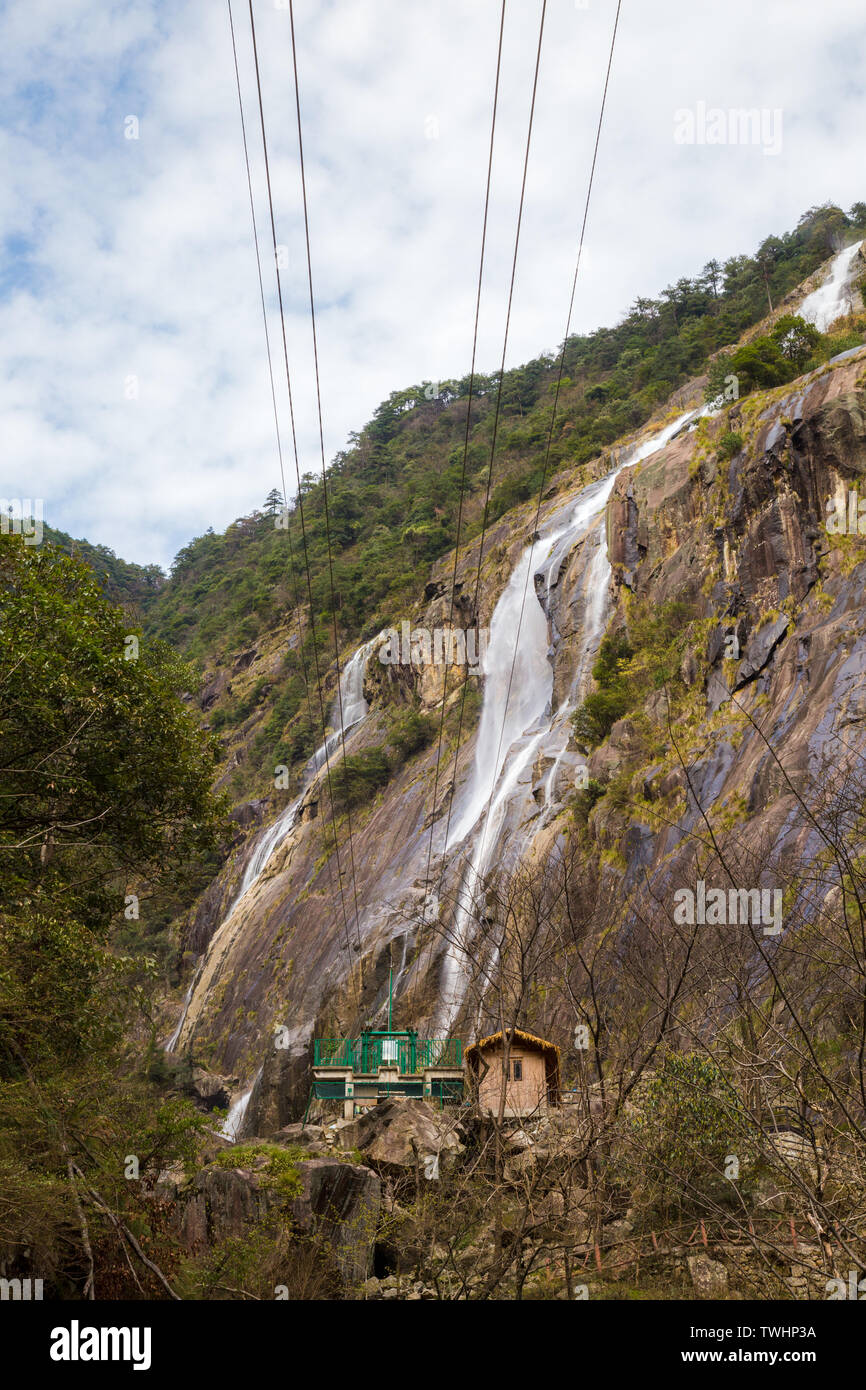 Jiangxi, Wuyuan, Wolong Valley, waterfall, water flow Stock Photo - Alamy