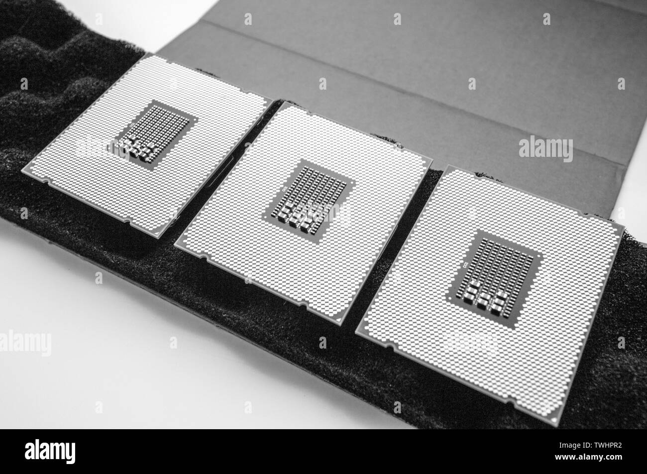 Above view of three new powerful new professional CPU processor ...