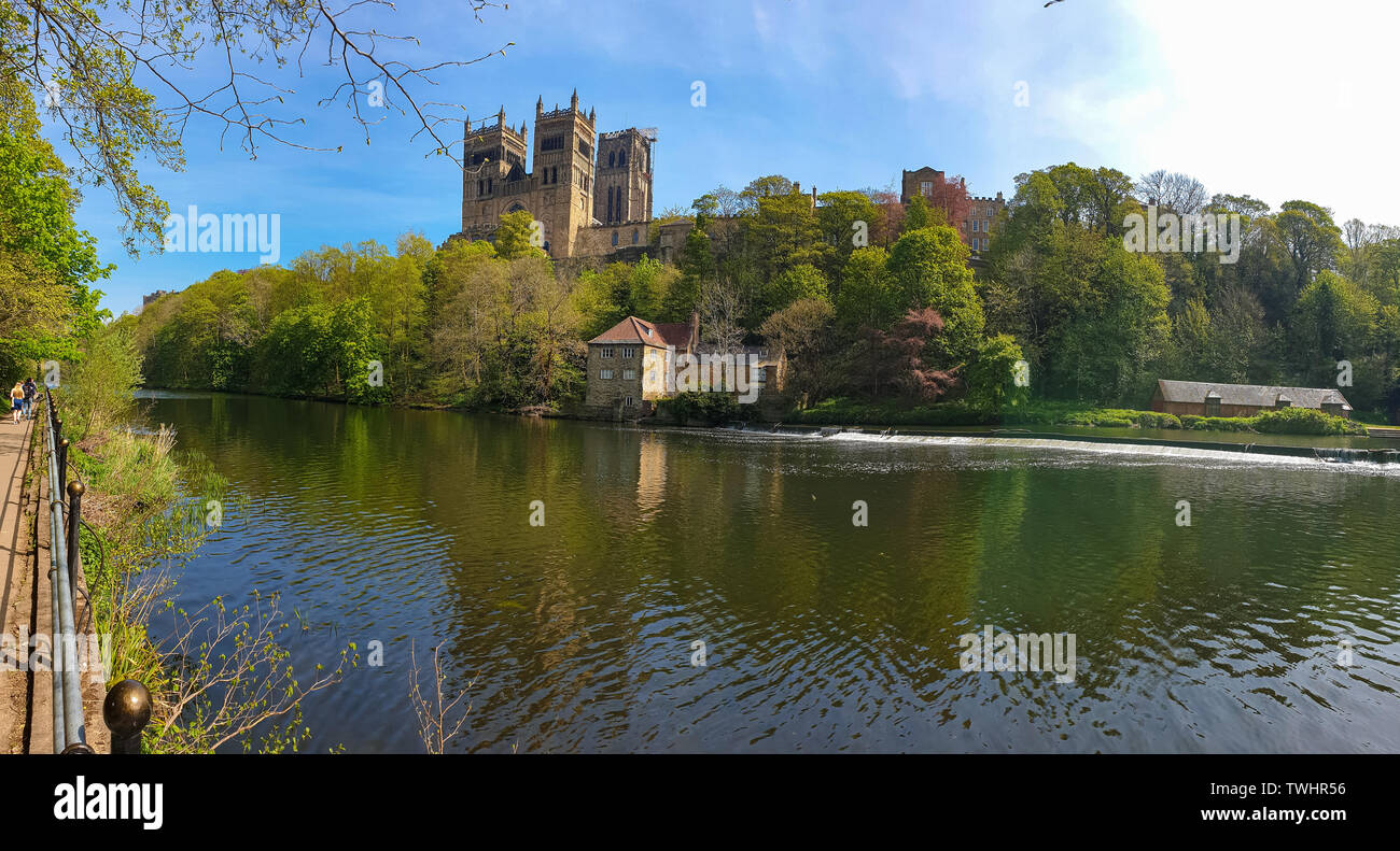 Durham Cathedral and River Wear in Spring in Durham, United Kingdom ...