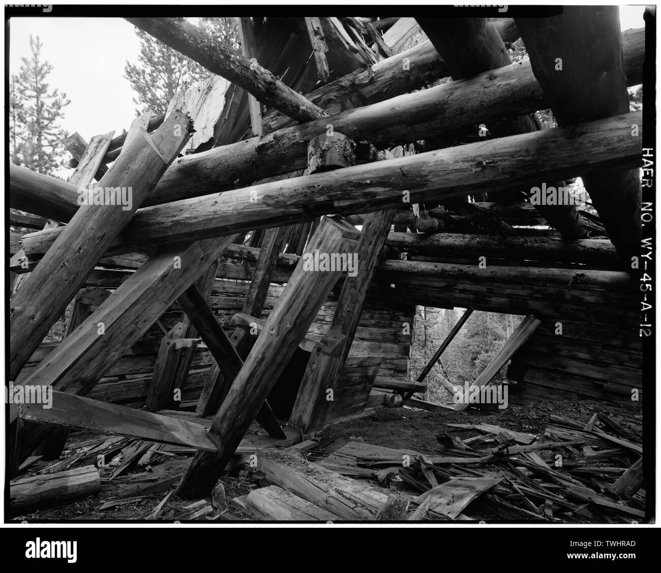 SHAFT HOUSE, INTERIOR- VIEW TO THE SOUTHEAST. - Joker Mine, Shafthouse ...