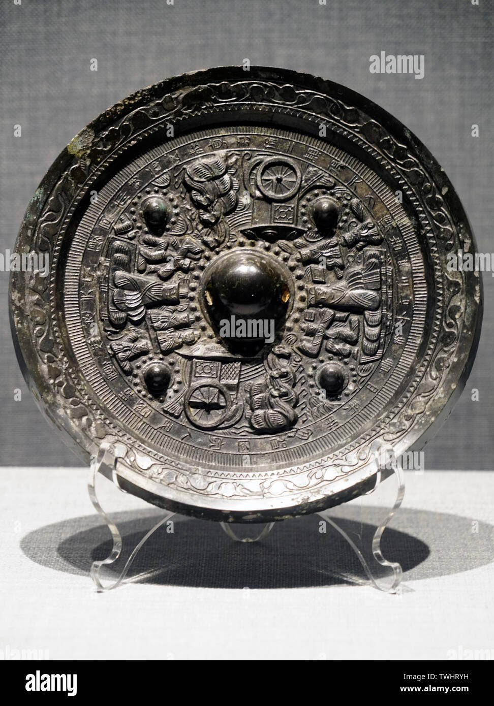 Ancient bronze mirror Stock Photo - Alamy