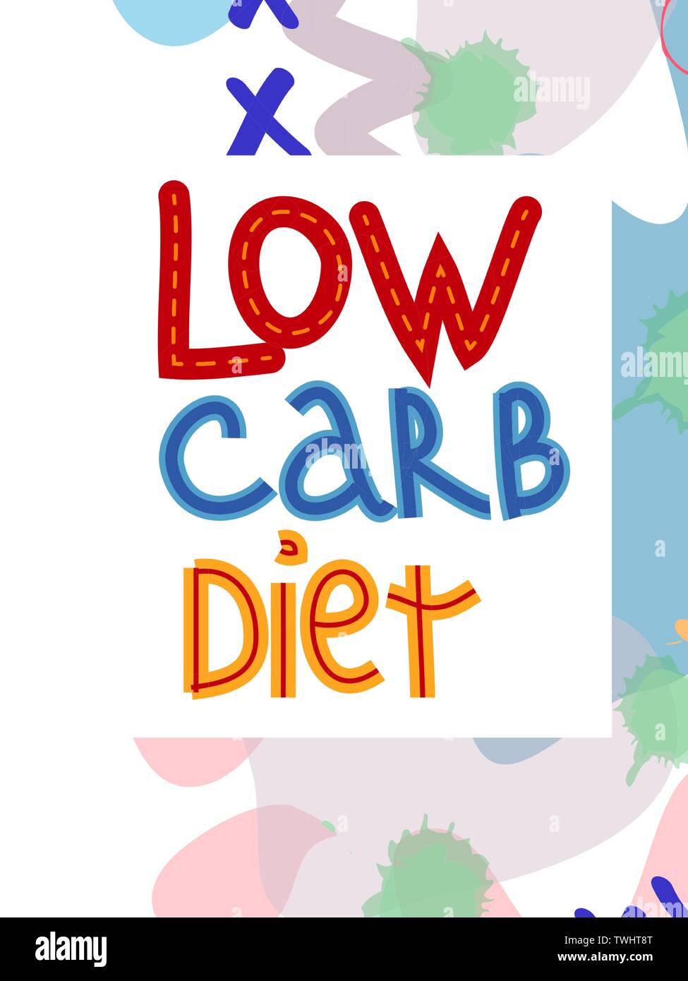 Low carb diet collage lettering. Ketogenic eating slogan, phrase on ...
