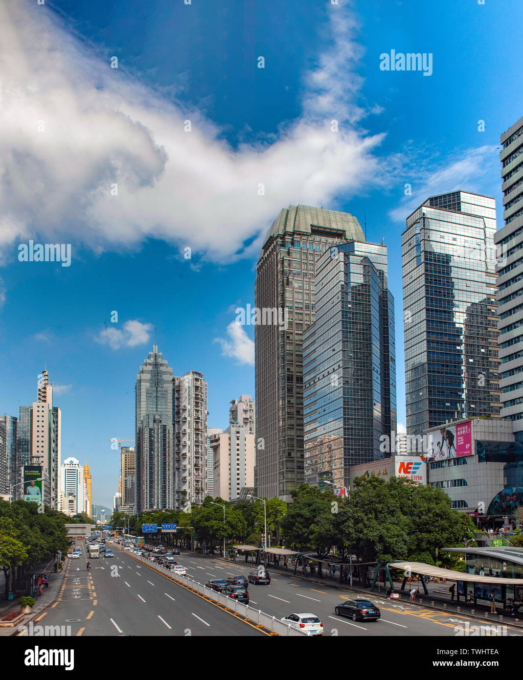 Futian and high rise building architecture scenery hi-res stock ...