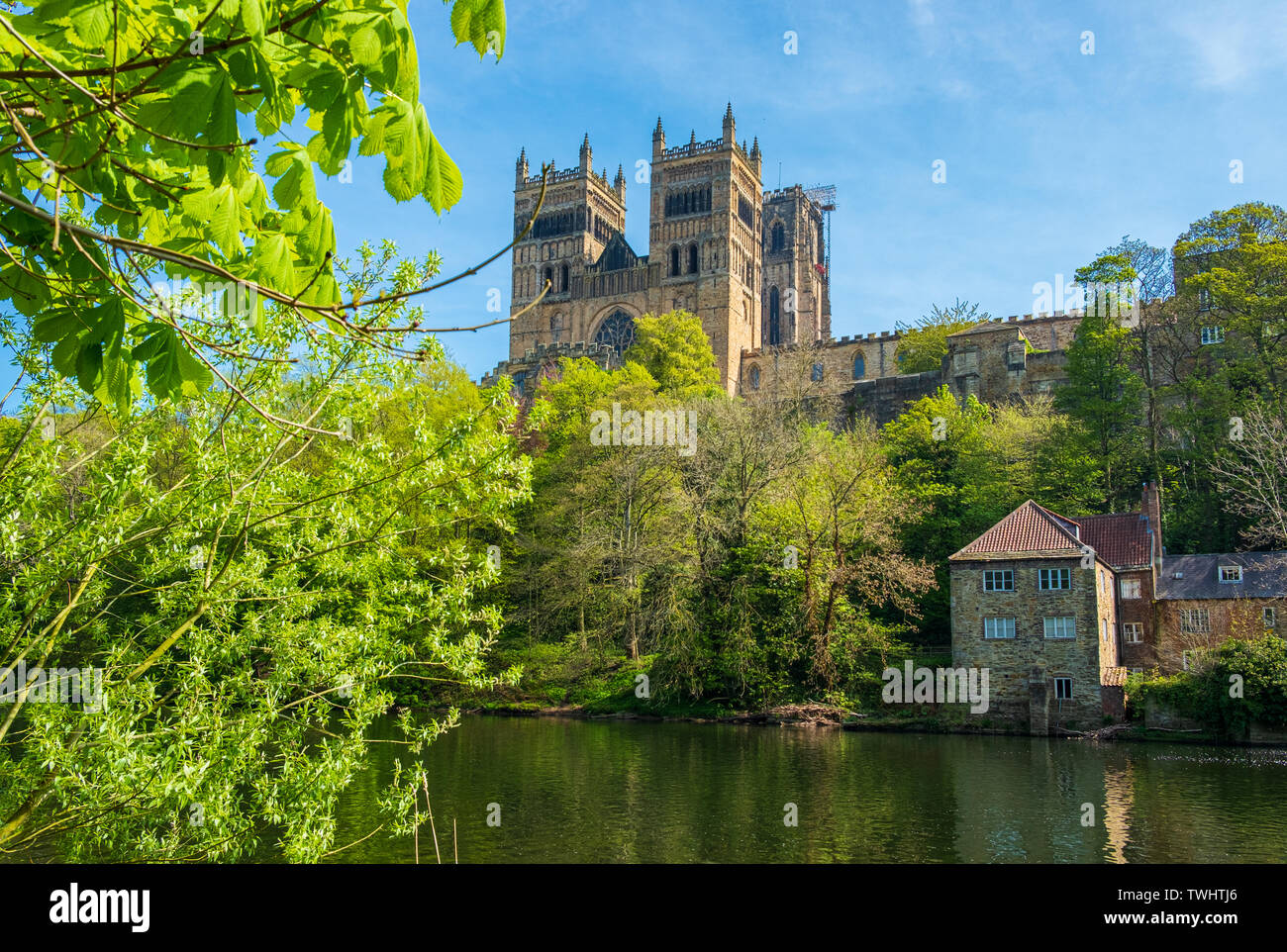 Durham Cathedral and River Wear in Spring in Durham, United Kingdom ...