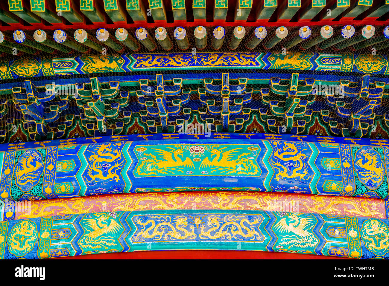 The roof mortise lock structure Temple of Heaven in Beijing Stock Photo ...