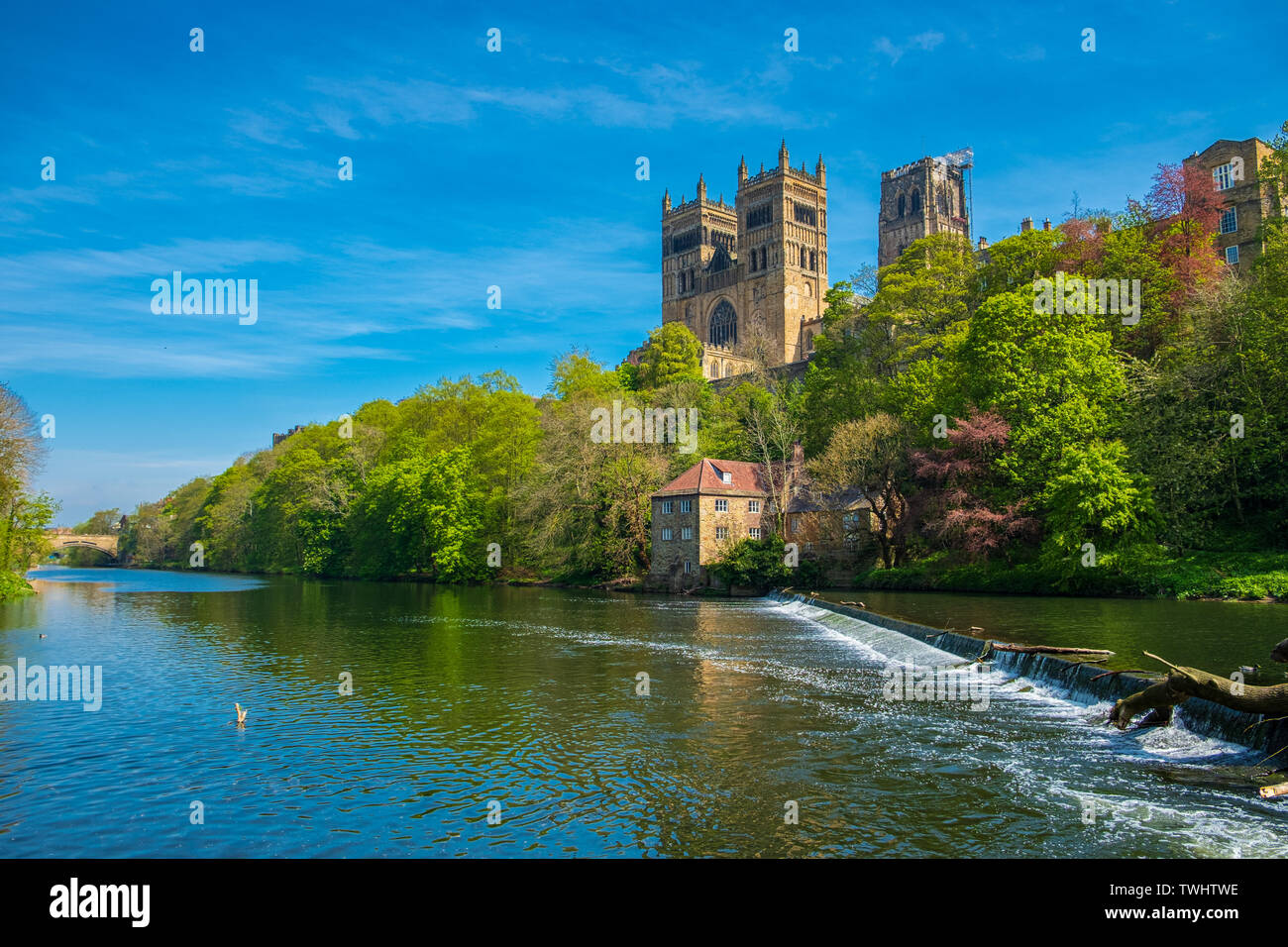 Durham Cathedral and River Wear in Spring in Durham, United Kingdom ...