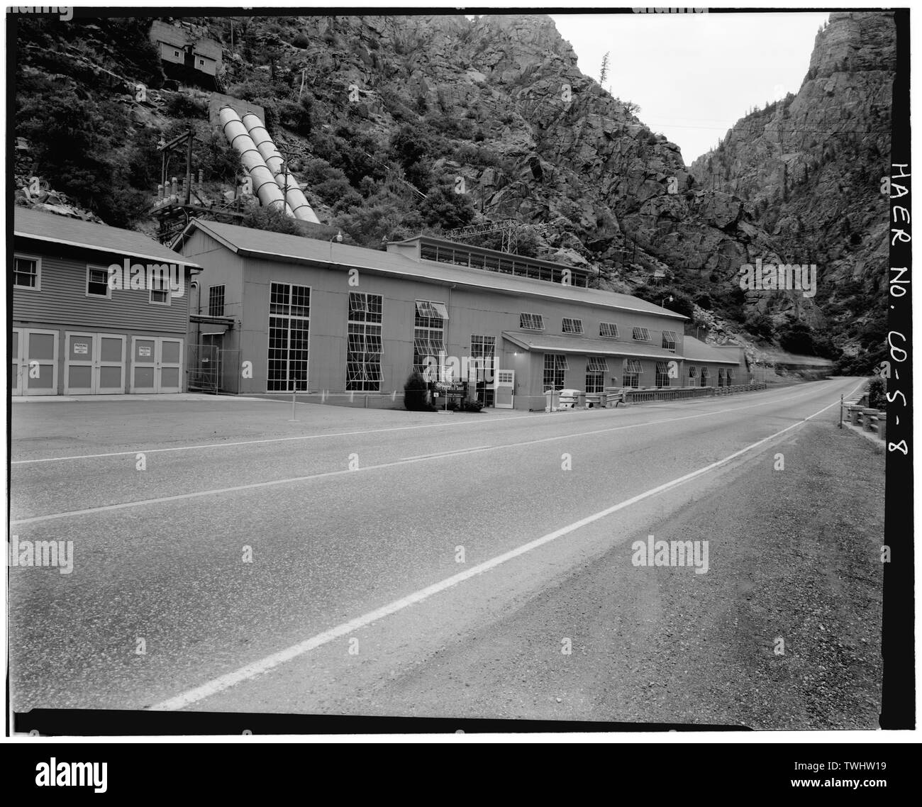 SHOSHONE HYDROELECTRIC PLANT, WEST AND SOUTH ELEVATIONS, OFFICE ...