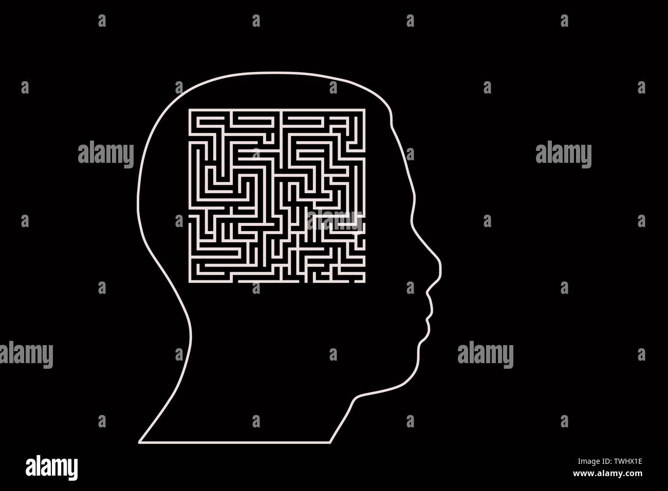 Labyrinth human head. Vector Illustration eps 10 Stock Vector Image ...