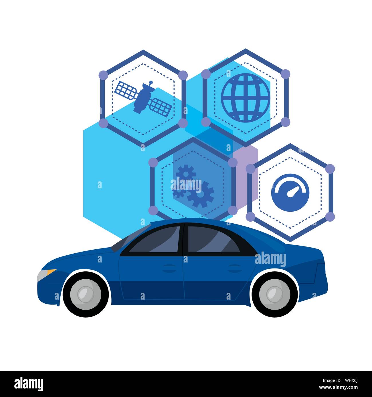 autonomous smart car vector illustration design image Stock Vector ...