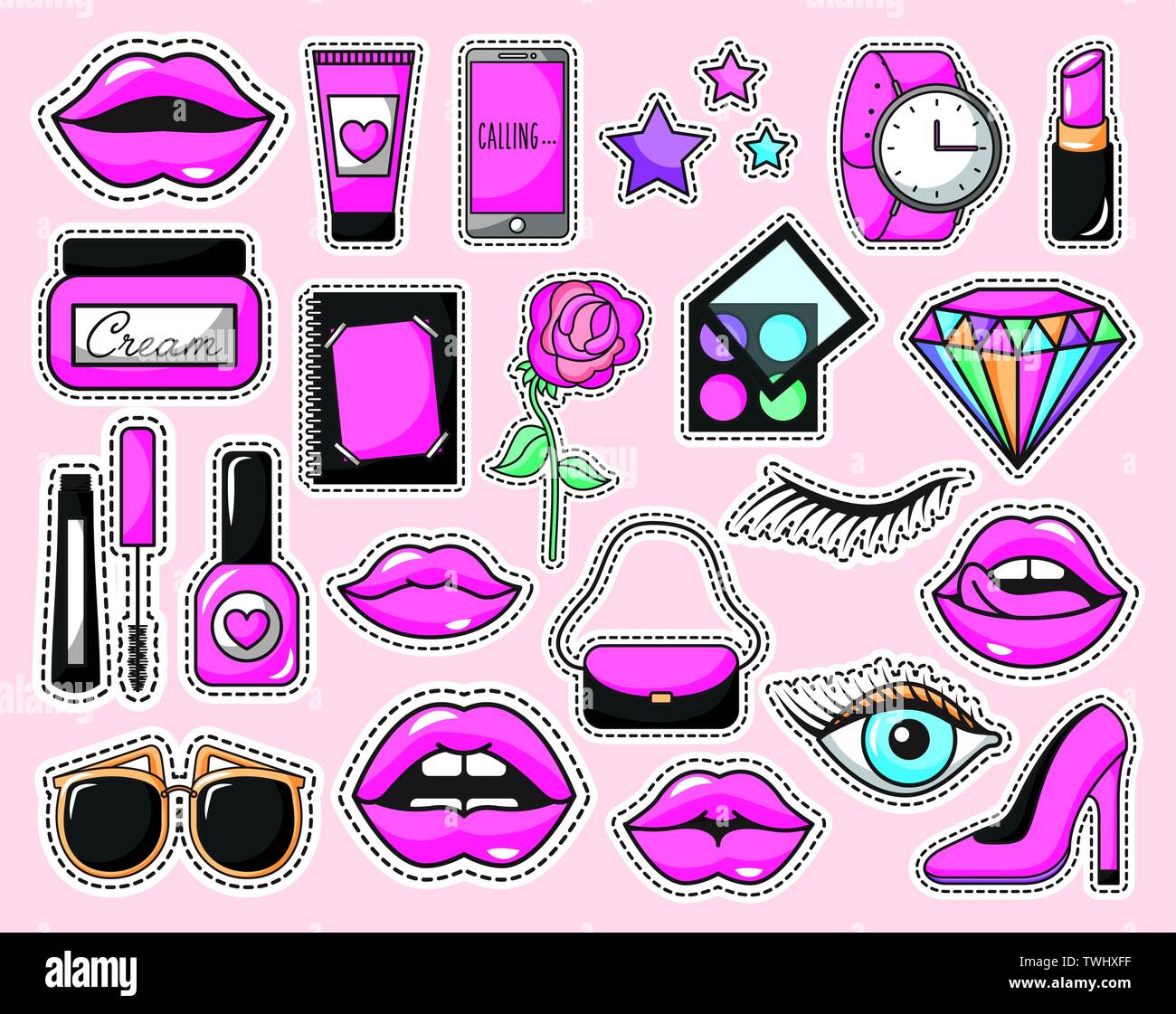 90s pop art icons Stock Vector Images - Alamy