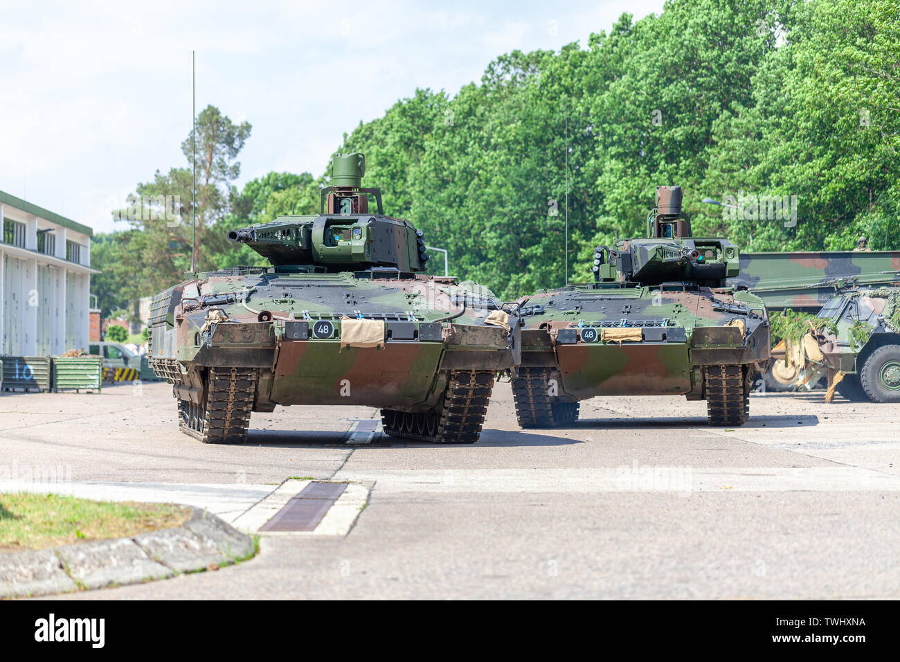 German infantry fighting vehicle drives on a street Stock Photo - Alamy