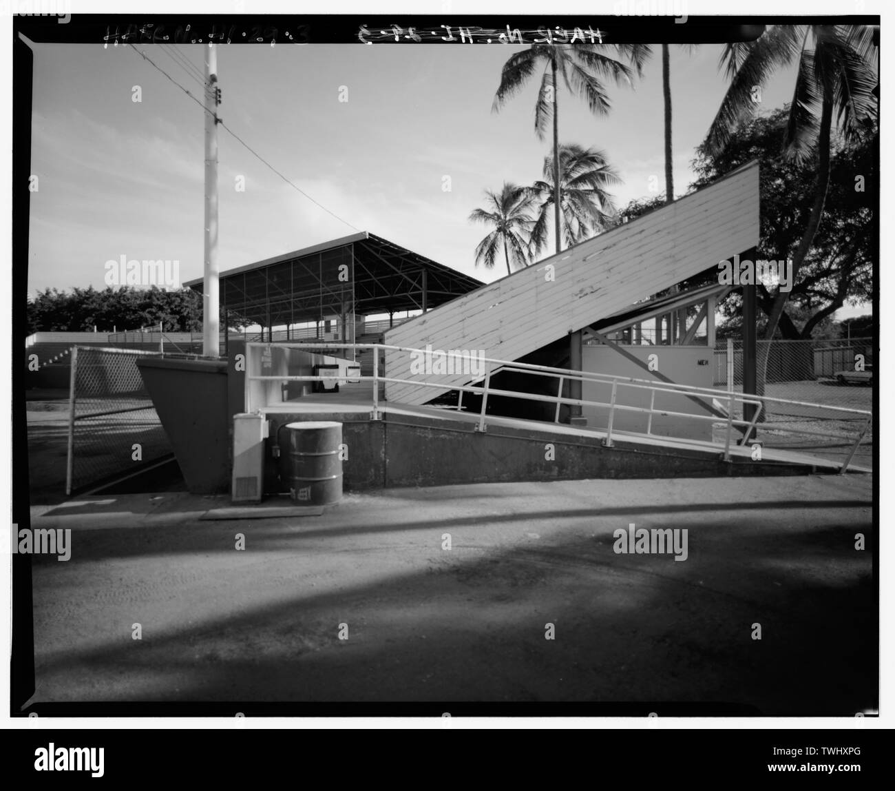 SIDE VIEW OF BLEACHERS FACING SOUTHWEST - U.S. Naval Base, Pearl Harbor ...