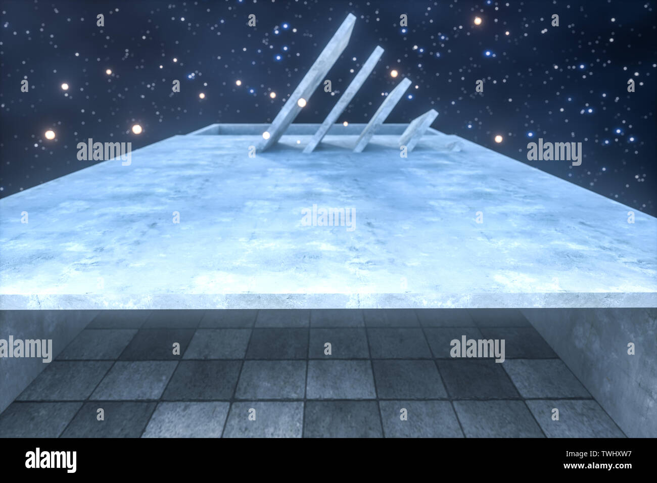 Three-dimensional rendering, fireflies in a dark room Stock Photo - Alamy