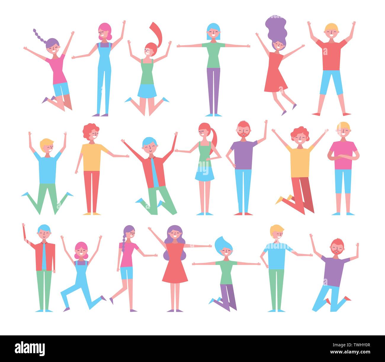 bundle of people celebration characters Stock Vector Image & Art - Alamy