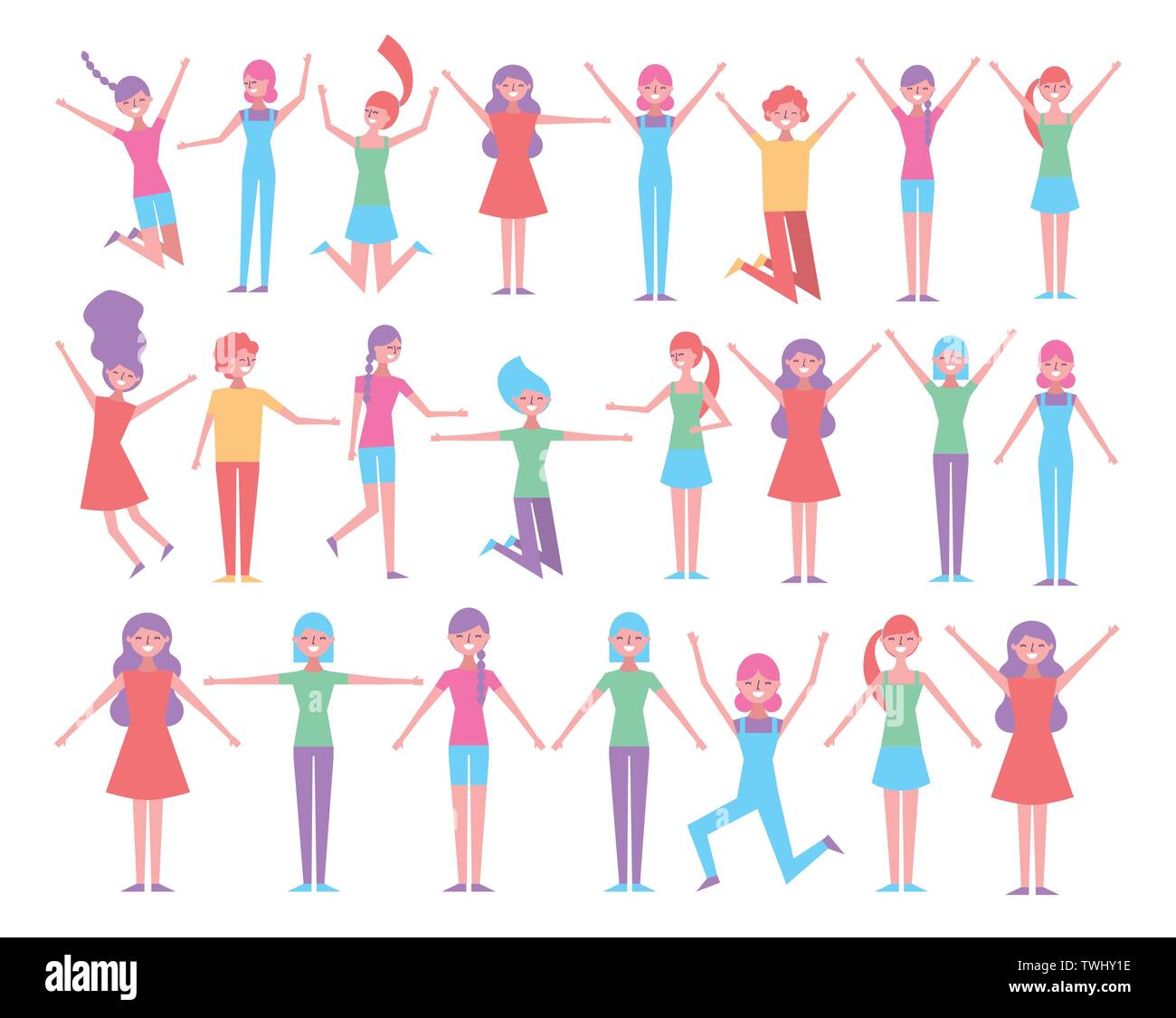 group of persons with poses differents Stock Vector Image & Art - Alamy