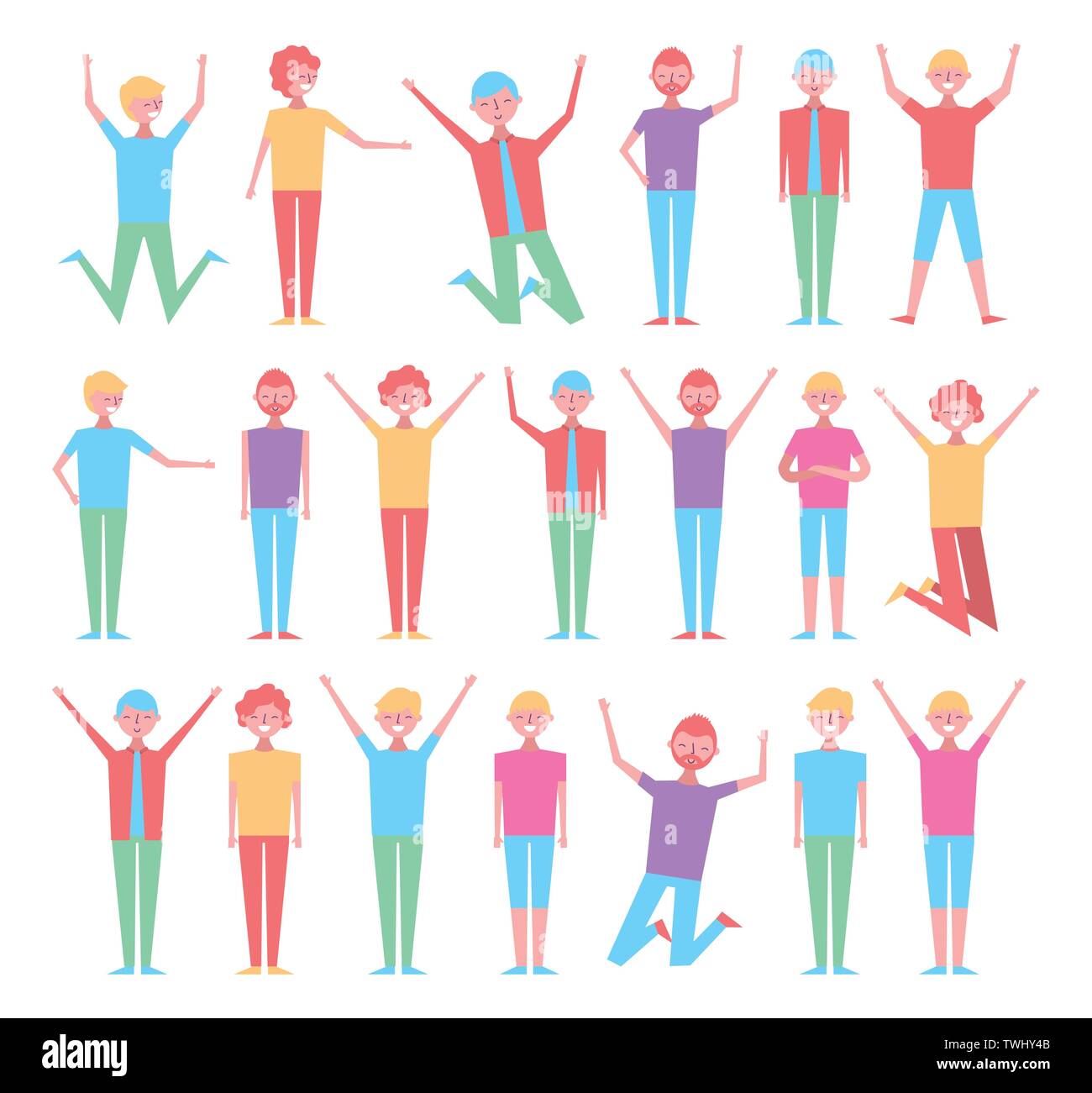 bundle of people celebration characters Stock Vector Image & Art - Alamy