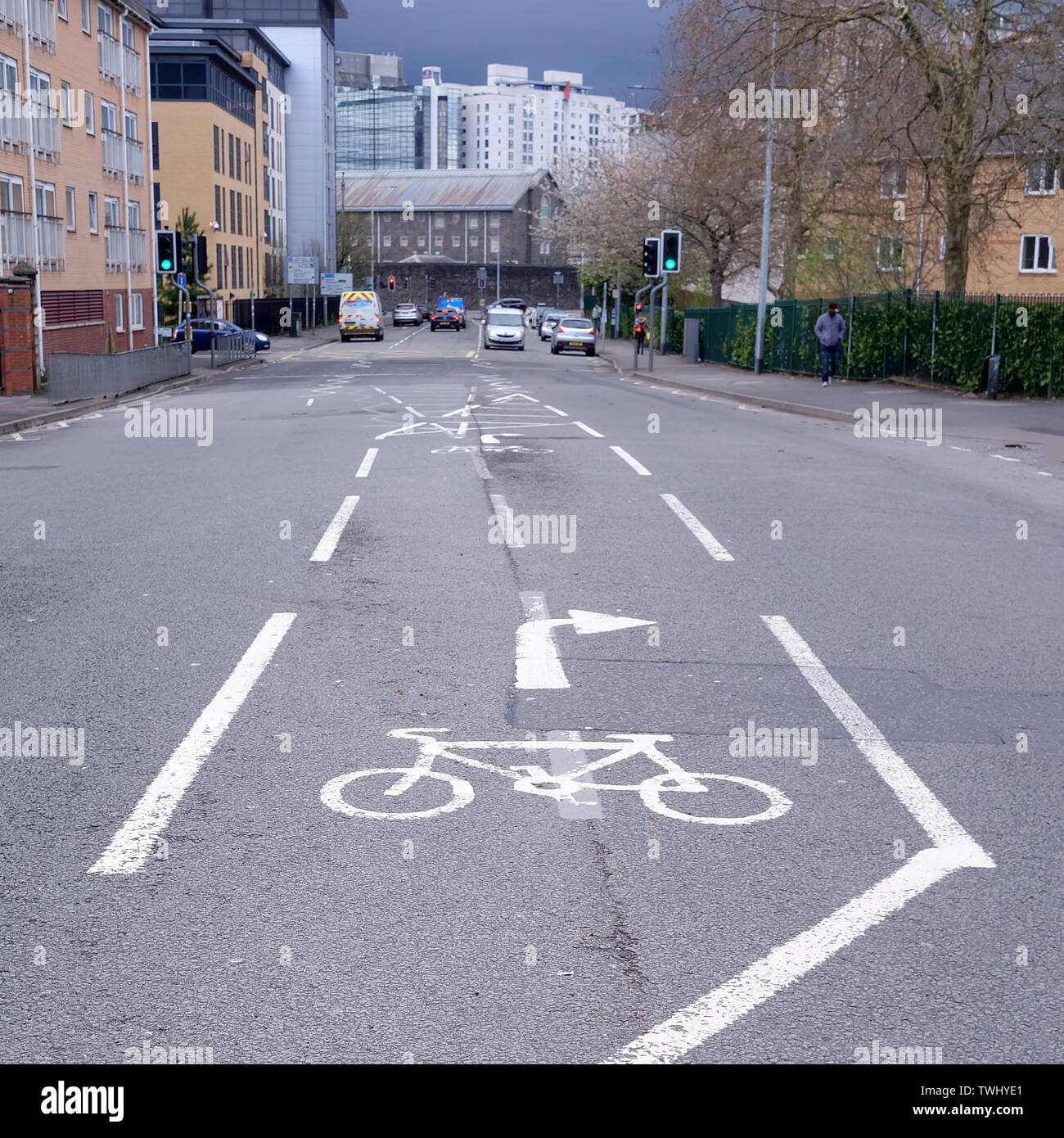 February 2019 - City cycle lanes Stock Photo - Alamy