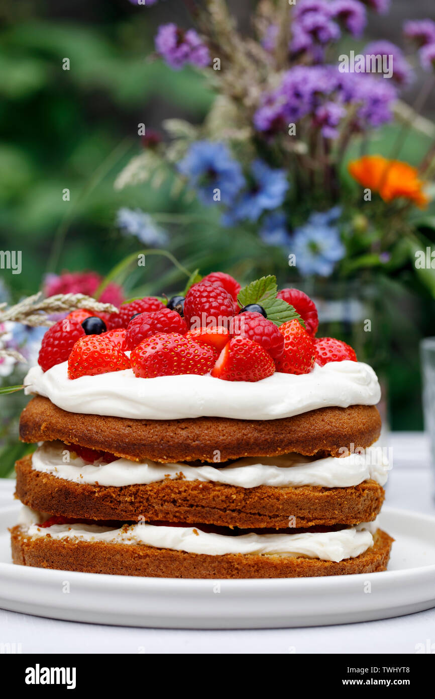 Swedish summer strawberry cake hi-res stock photography and images - Alamy