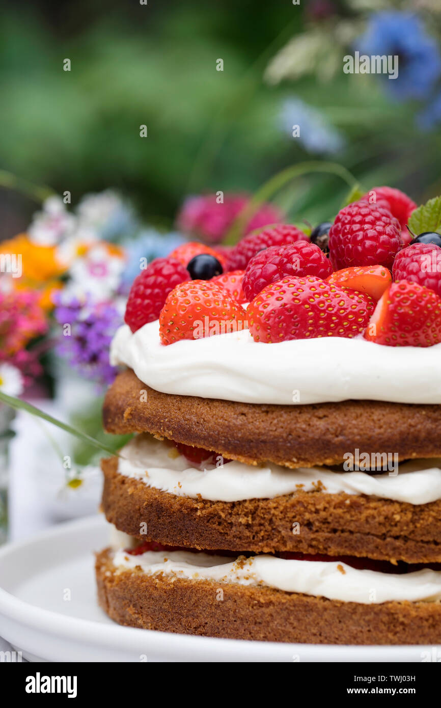 Swedish summer strawberry cake hi-res stock photography and images - Alamy