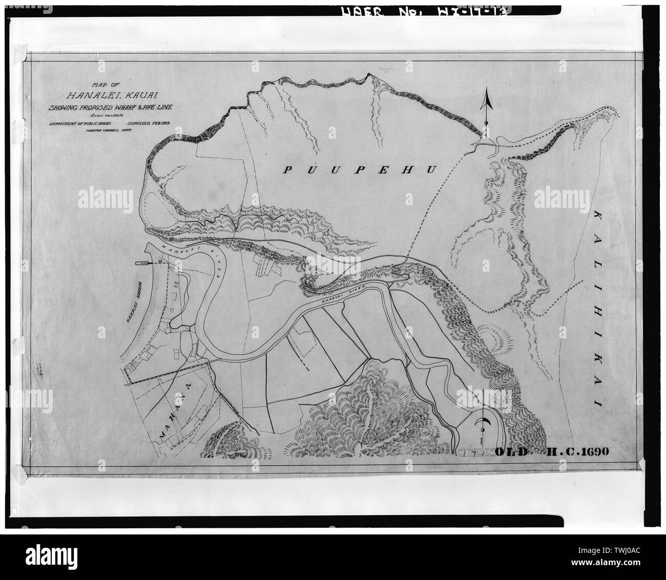 Map of kauai Black and White Stock Photos & Images - Alamy