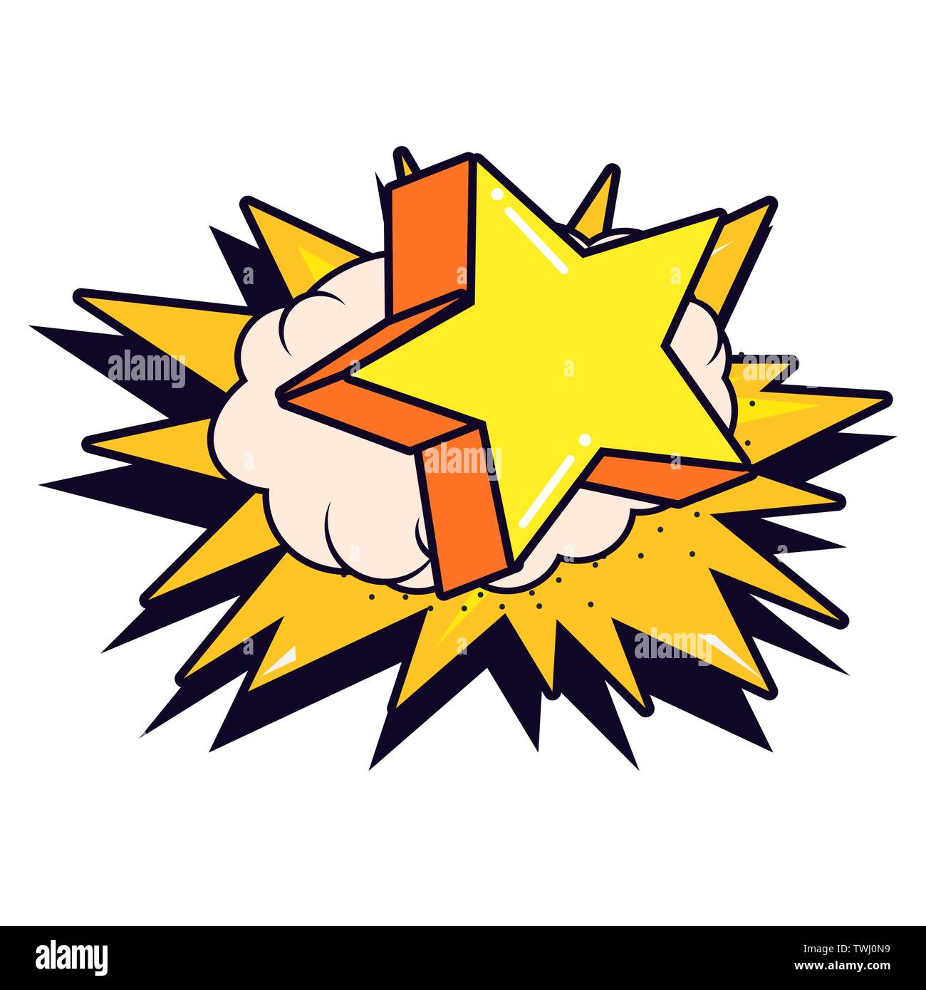 star explosion comic pop art on white background vector illustration ...