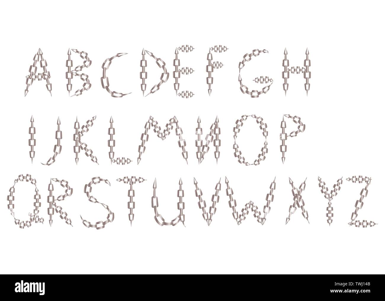 Chain letters word metal chain Stock Vector Images - Alamy