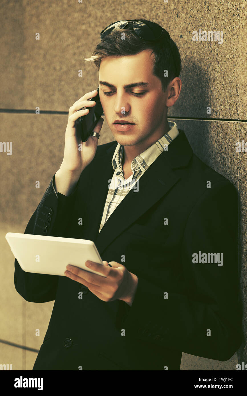 Black boy using computer hi-res stock photography and images - Alamy