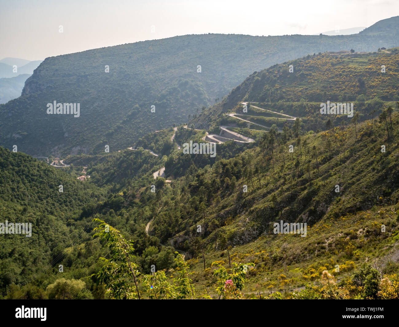 Back country roads in French Riviera in the vicinity of Sospel village ...