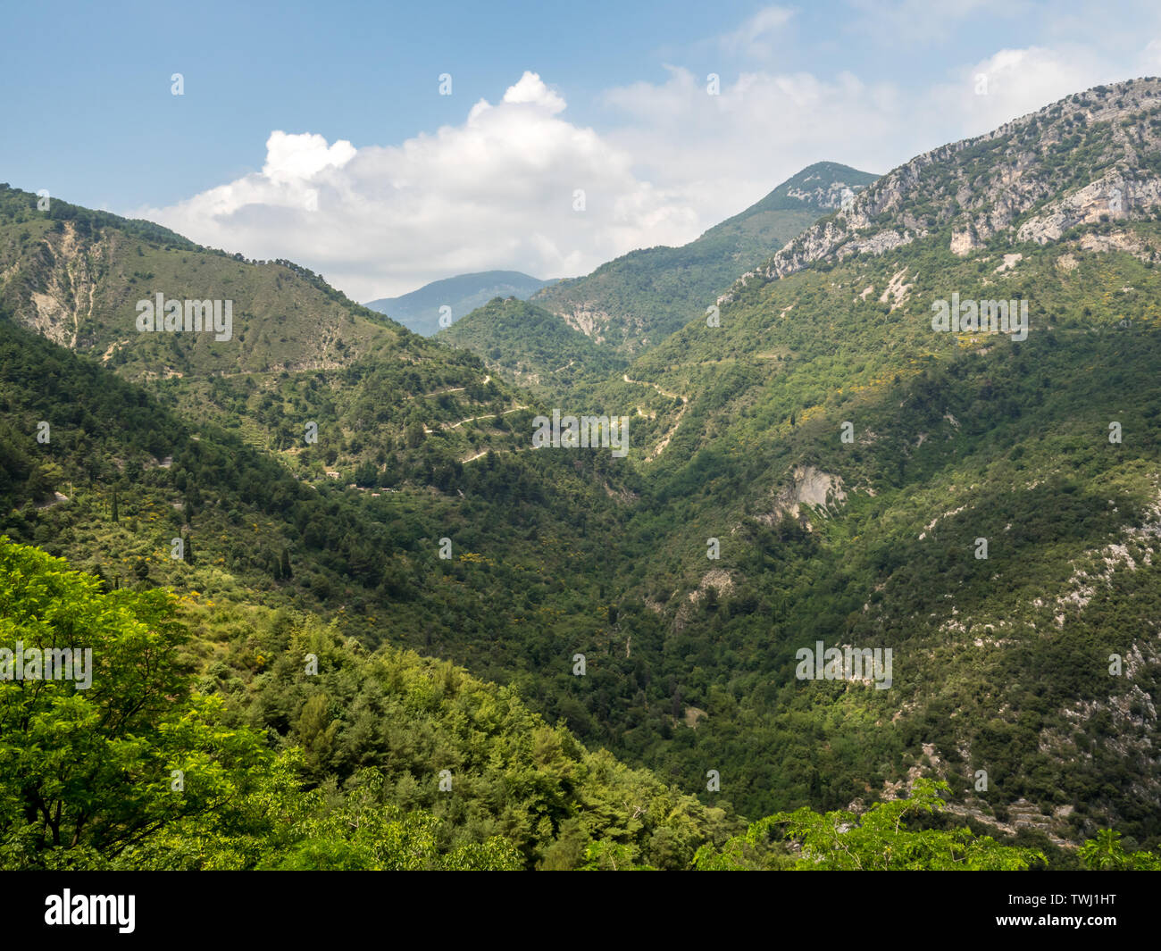 Back country roads in French Riviera in the vicinity of Sospel village ...