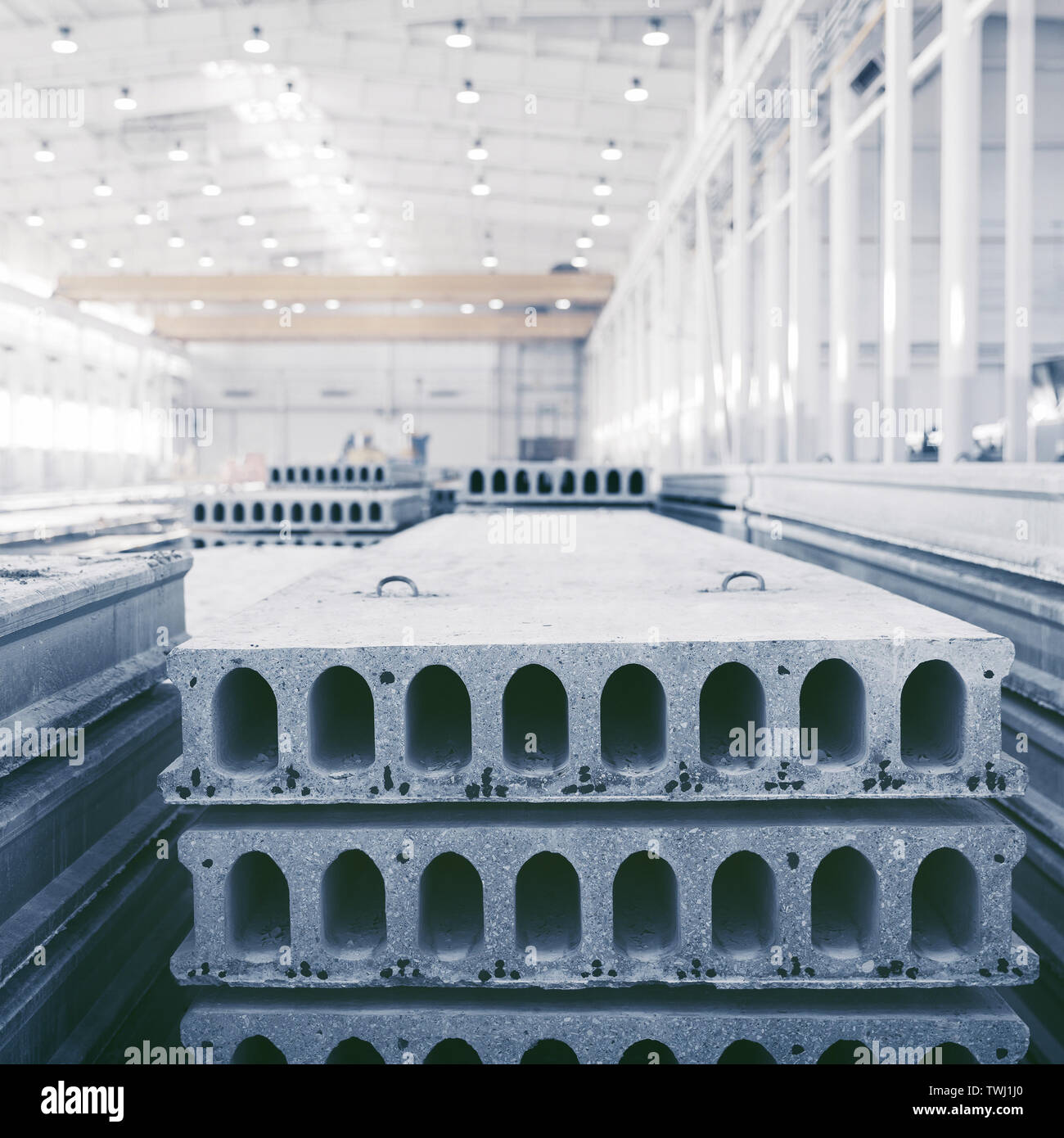 Hollow core concrete slab stack stacked industry hi-res stock ...