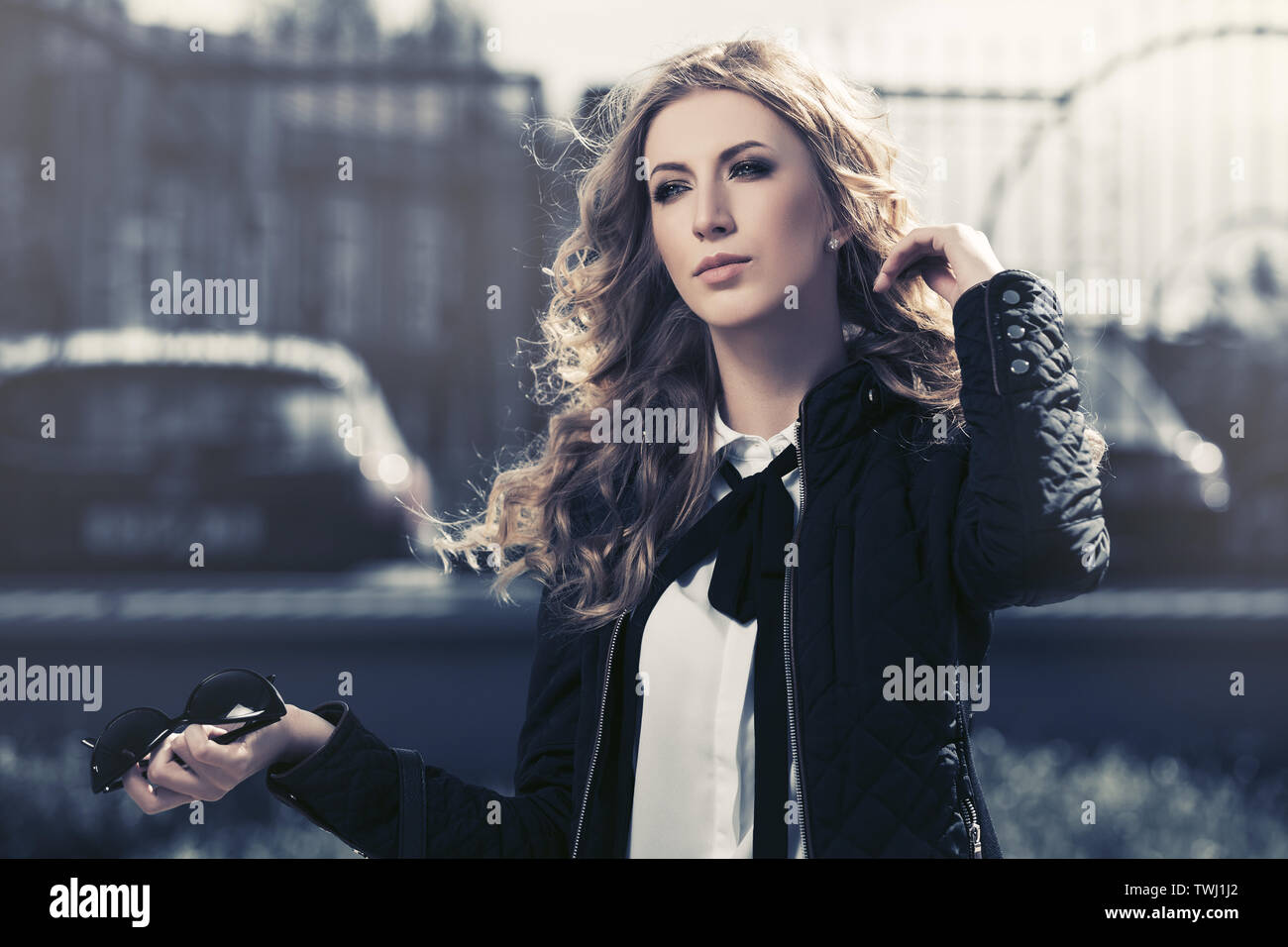 Model wearing jacket hi-res stock photography and images - Alamy