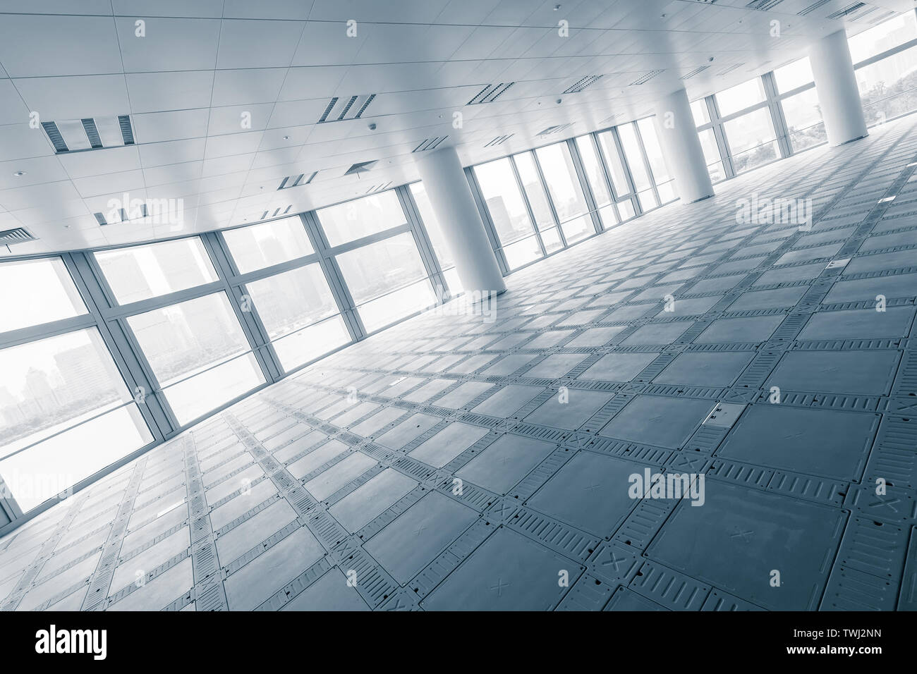 Modern building interior view window Stock Photo - Alamy