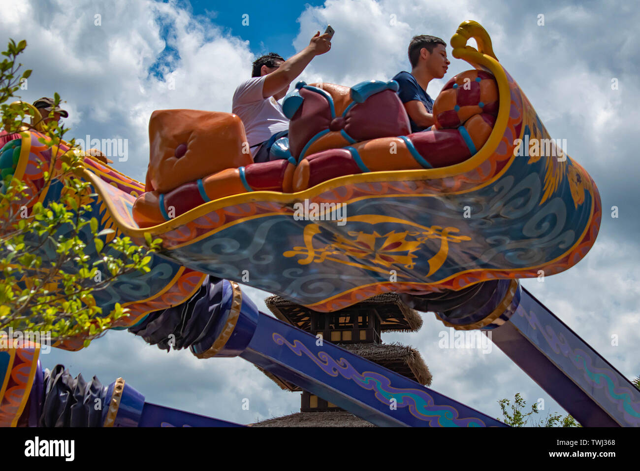 Orlando, Florida. May 10, 2019. People enjoying The Magic Carpets of ...