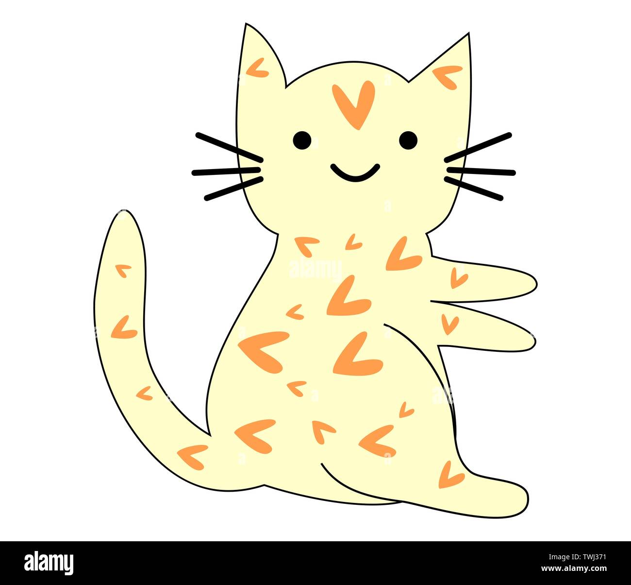 Hand Drawn Cute lovely cute cat. Children's design poster Stock Vector ...