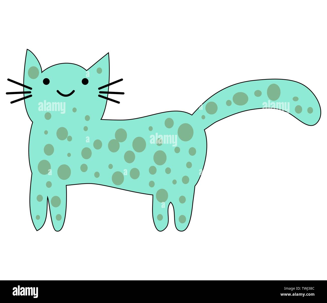 Hand Drawn Cute lovely cute cat. Children's design poster Stock Vector ...