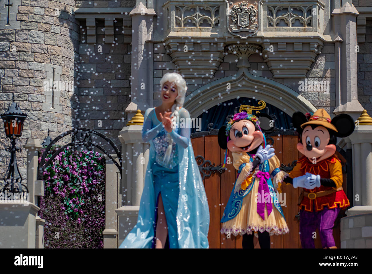 Orlando, Florida. May 10, 2019. Elsa, Mickey and Minnie on Mickey's ...