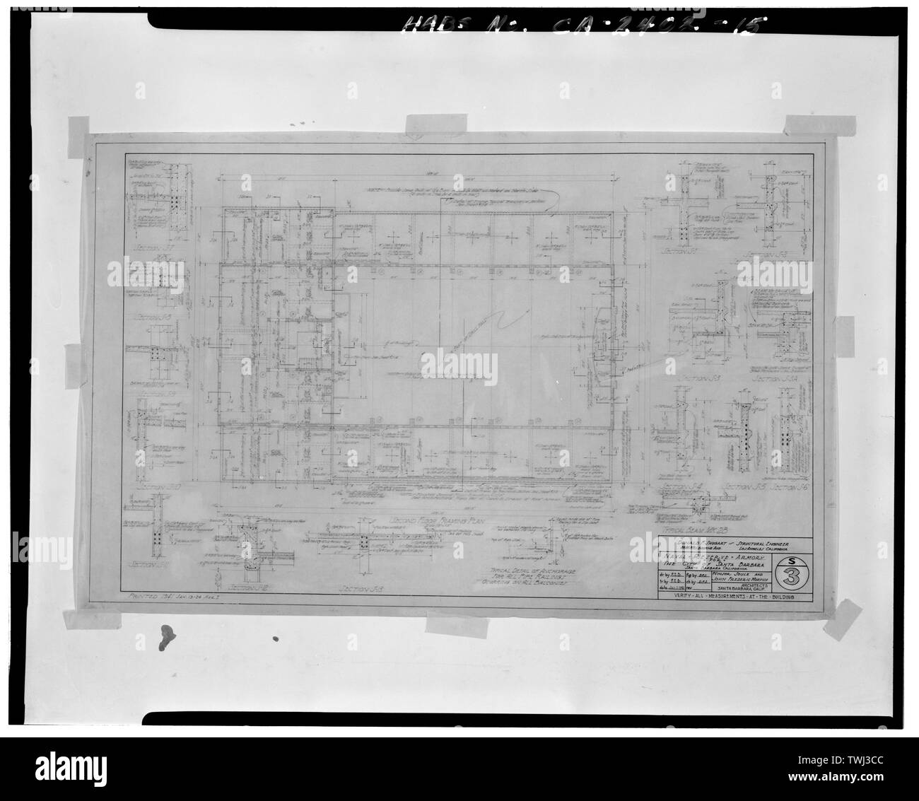 Second Floor Framing Plan, Sheet 3 - Naval Reserve Armory, 113 Harbor ...