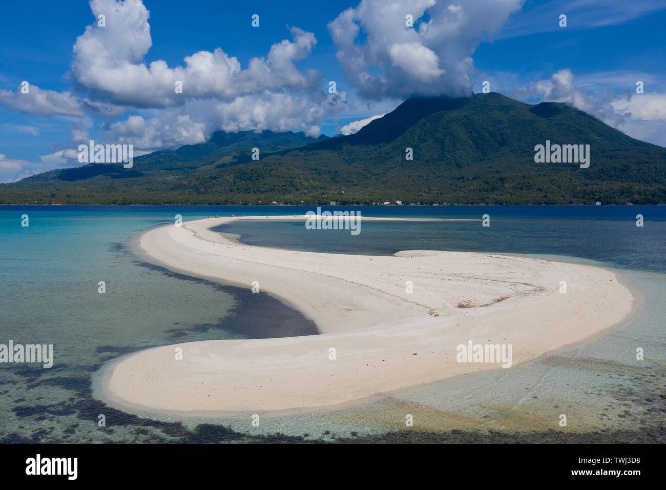Aerial view of White Island,Camiguin,Mindanao,Philippines Stock Photo ...