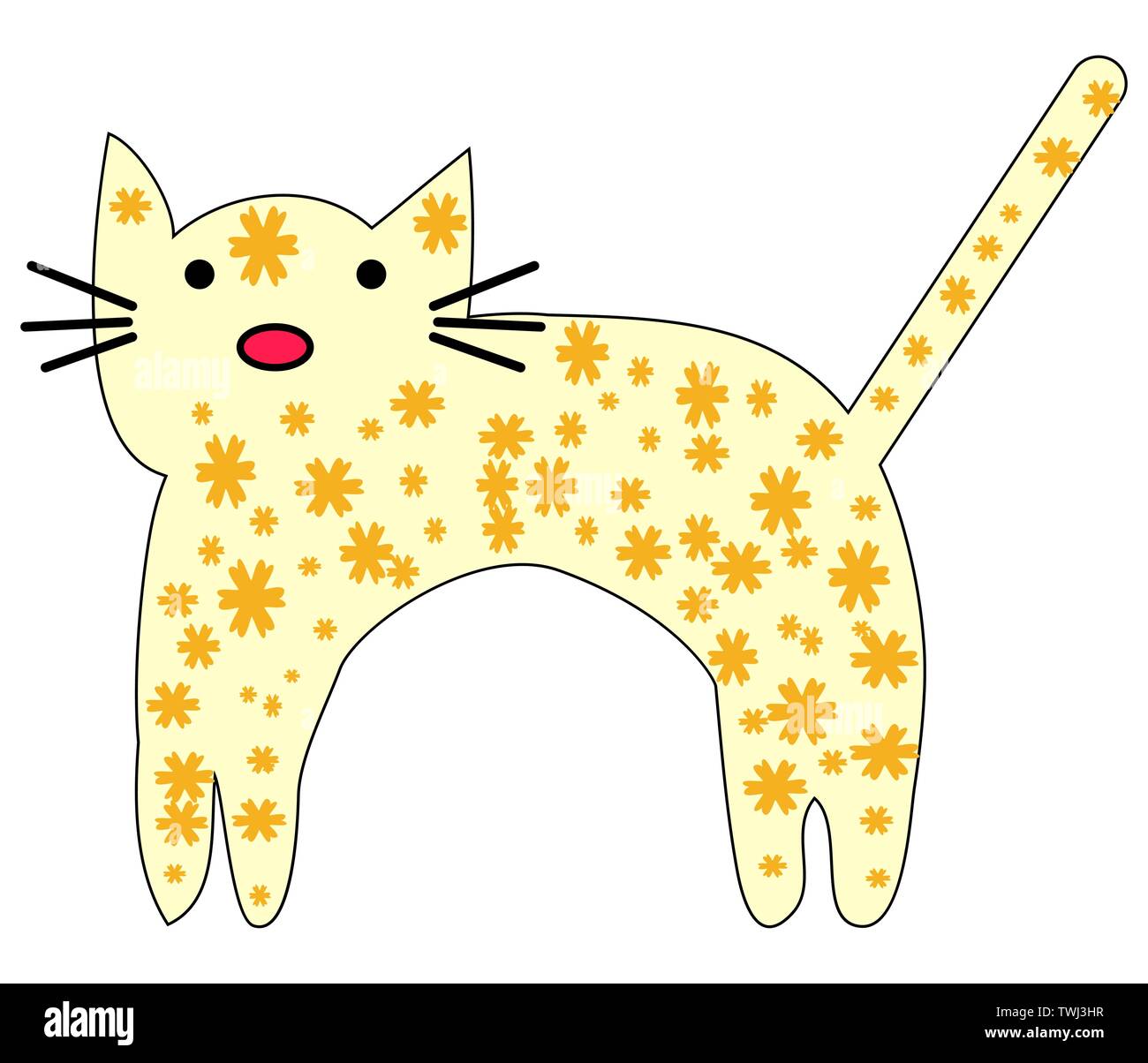 Hand Drawn Cute lovely cute cat. Children's design poster Stock Vector ...